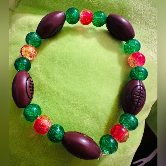 Jewelry | Glass Handmade Football Bracelet | Poshmark
